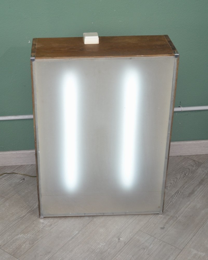 Medical Lightbox in Wood and Glass, 1970s for sale at Pamono