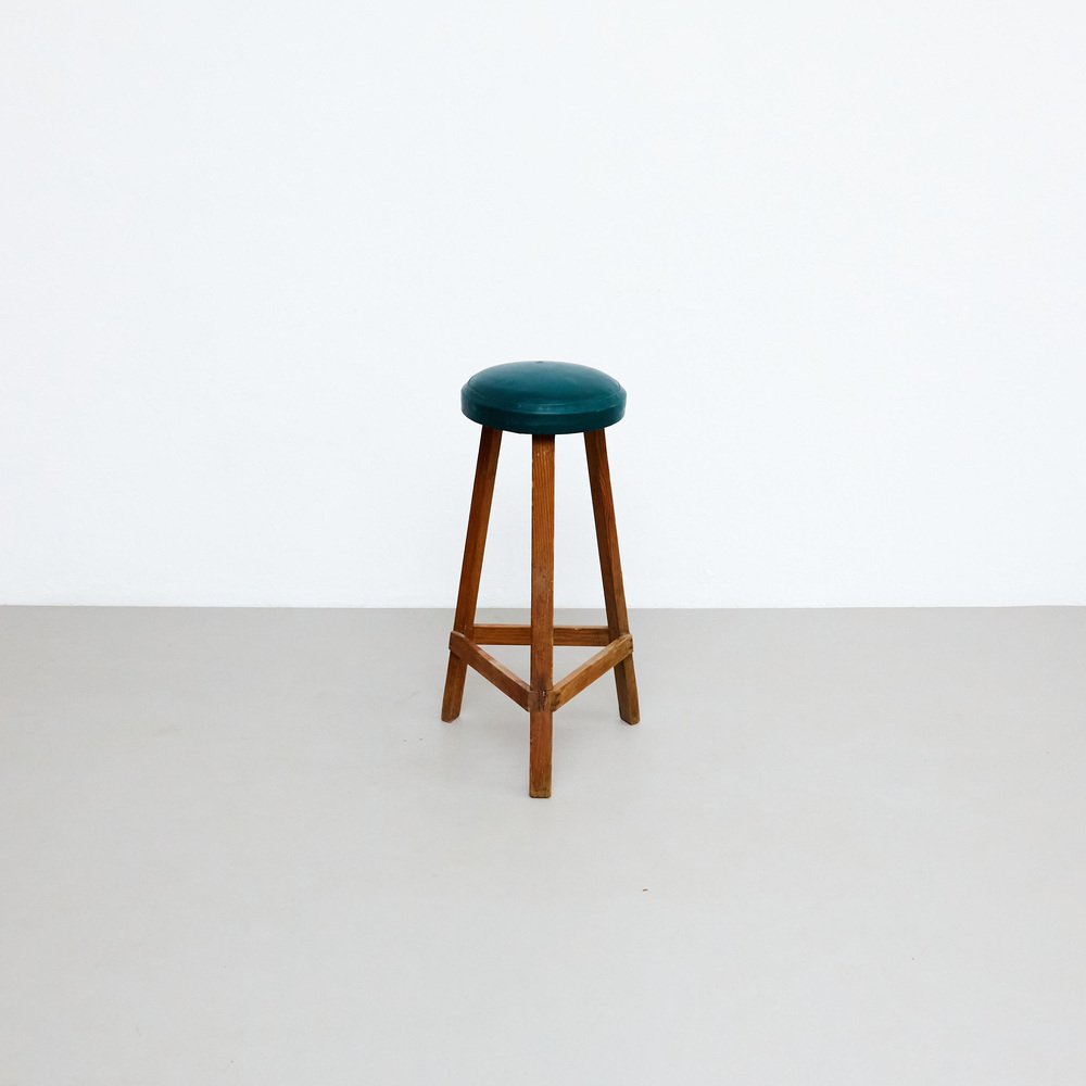 Mid-Century Modern Rationalist Wood High Stool, 1950s for sale at Pamono