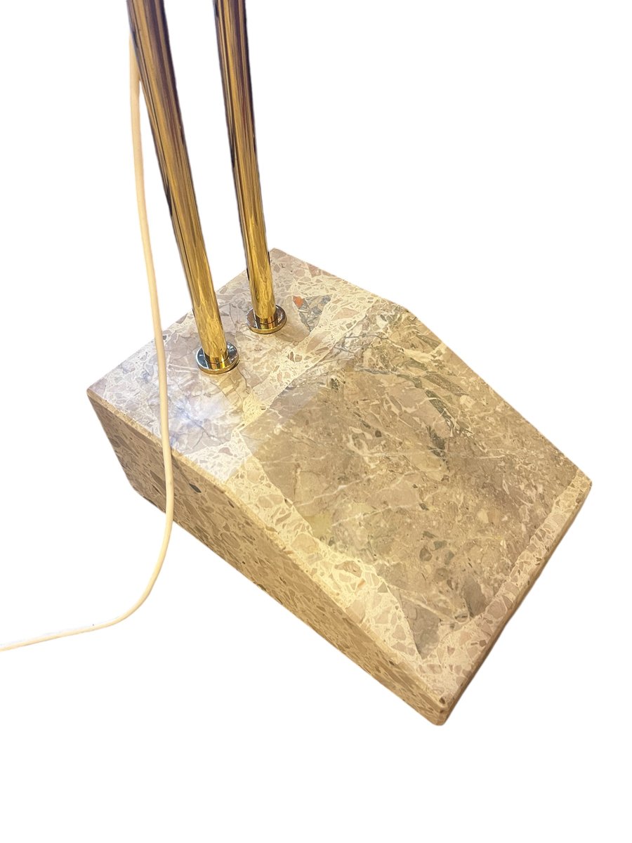 Space Age Arch Floor Lamp in Brass with Marble Base and Cocoon ...