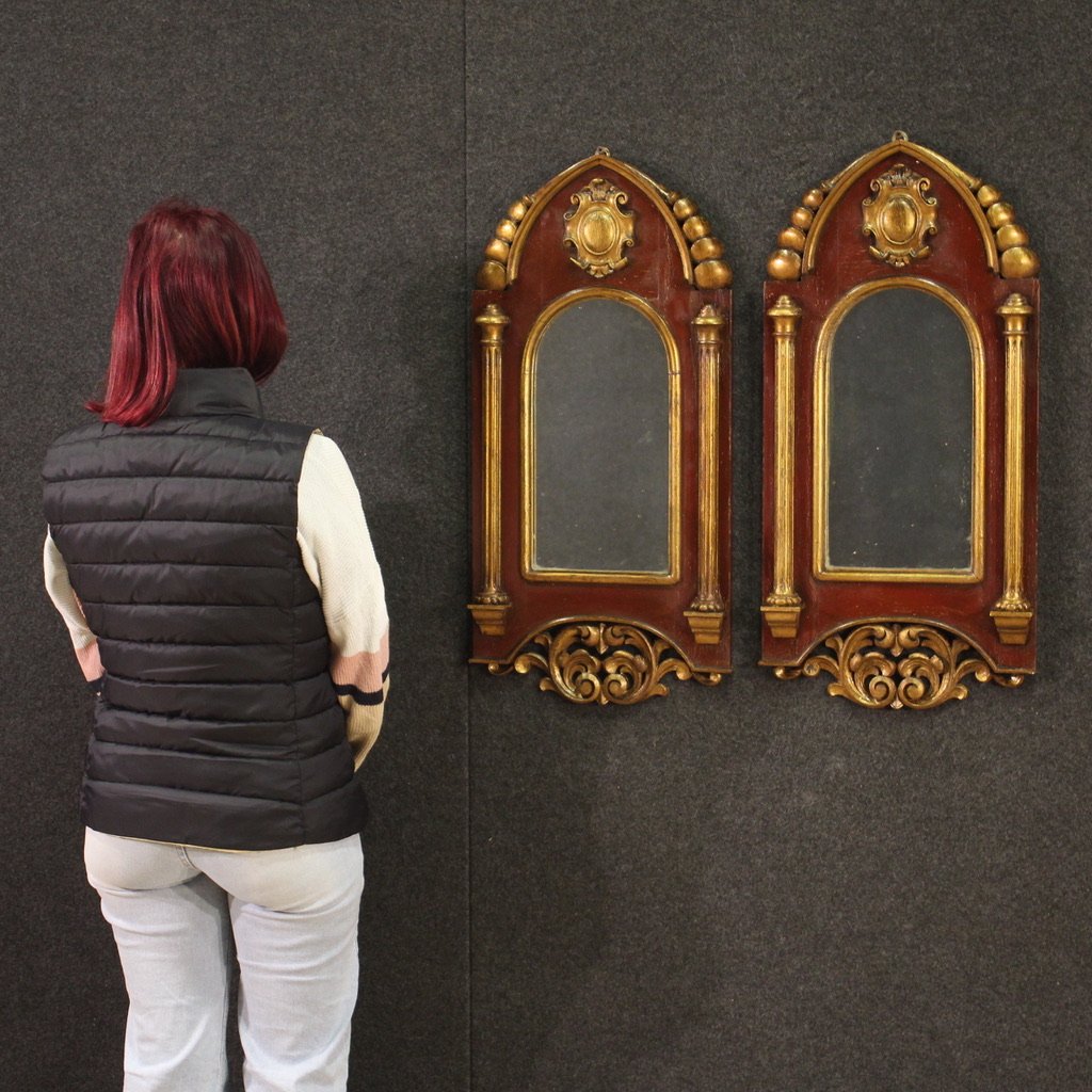 Neo-Gothic Style Mirrors, 1950s, Set of 2 for sale at Pamono