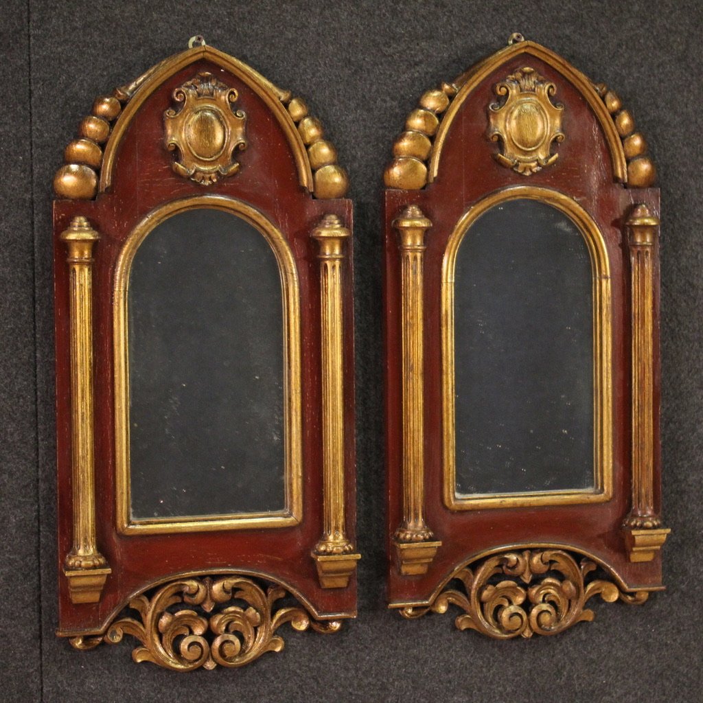 Neo-Gothic Style Mirrors, 1950s, Set of 2 for sale at Pamono