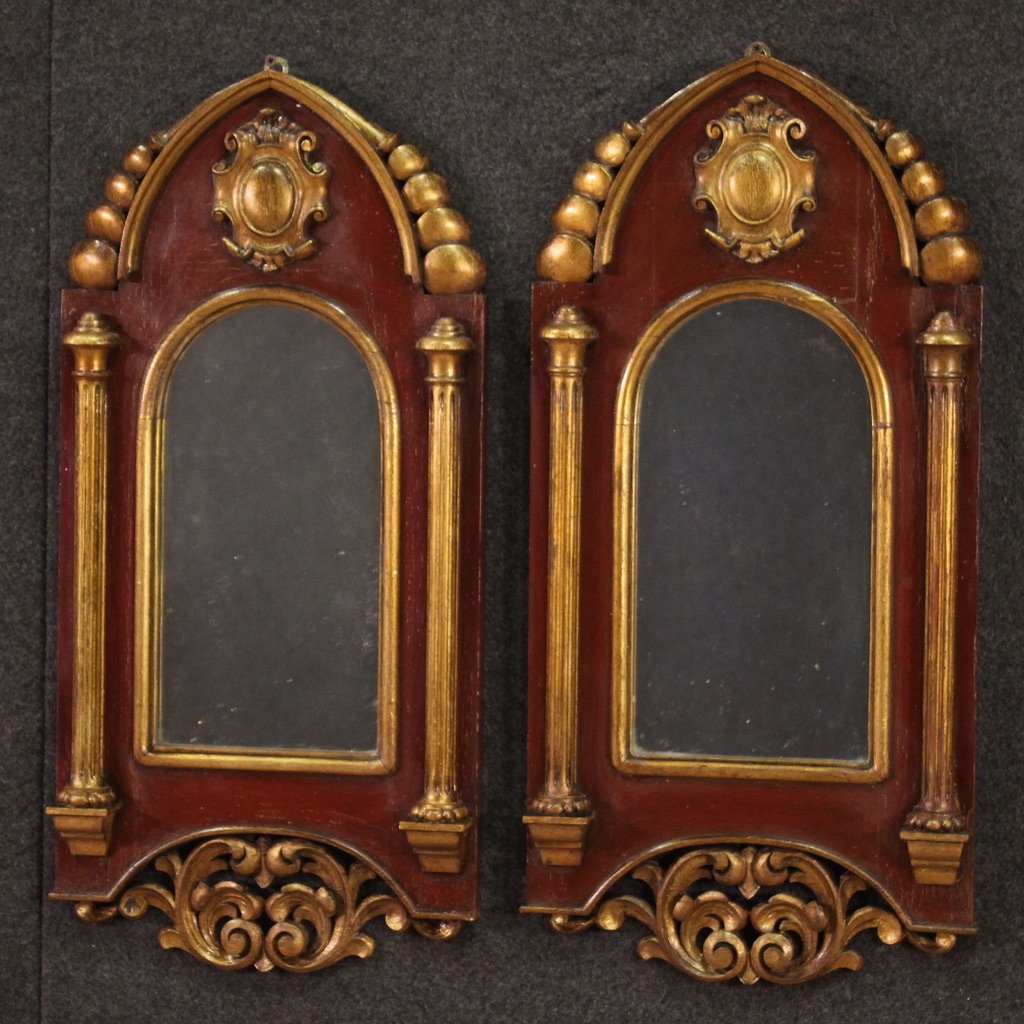 Neo-Gothic Style Mirrors, 1950s, Set of 2 for sale at Pamono