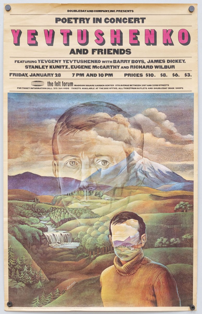Yevtushenko and Friends, Poetry in Concert, New York, 1972, Poster for ...
