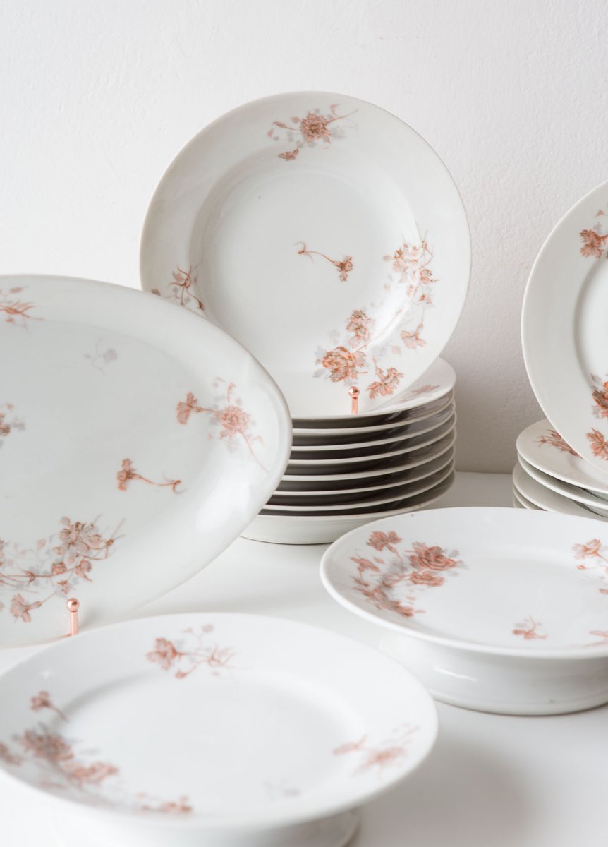 19th Century French Dinner Service by Adolphe Hache, Set of 24 for sale ...