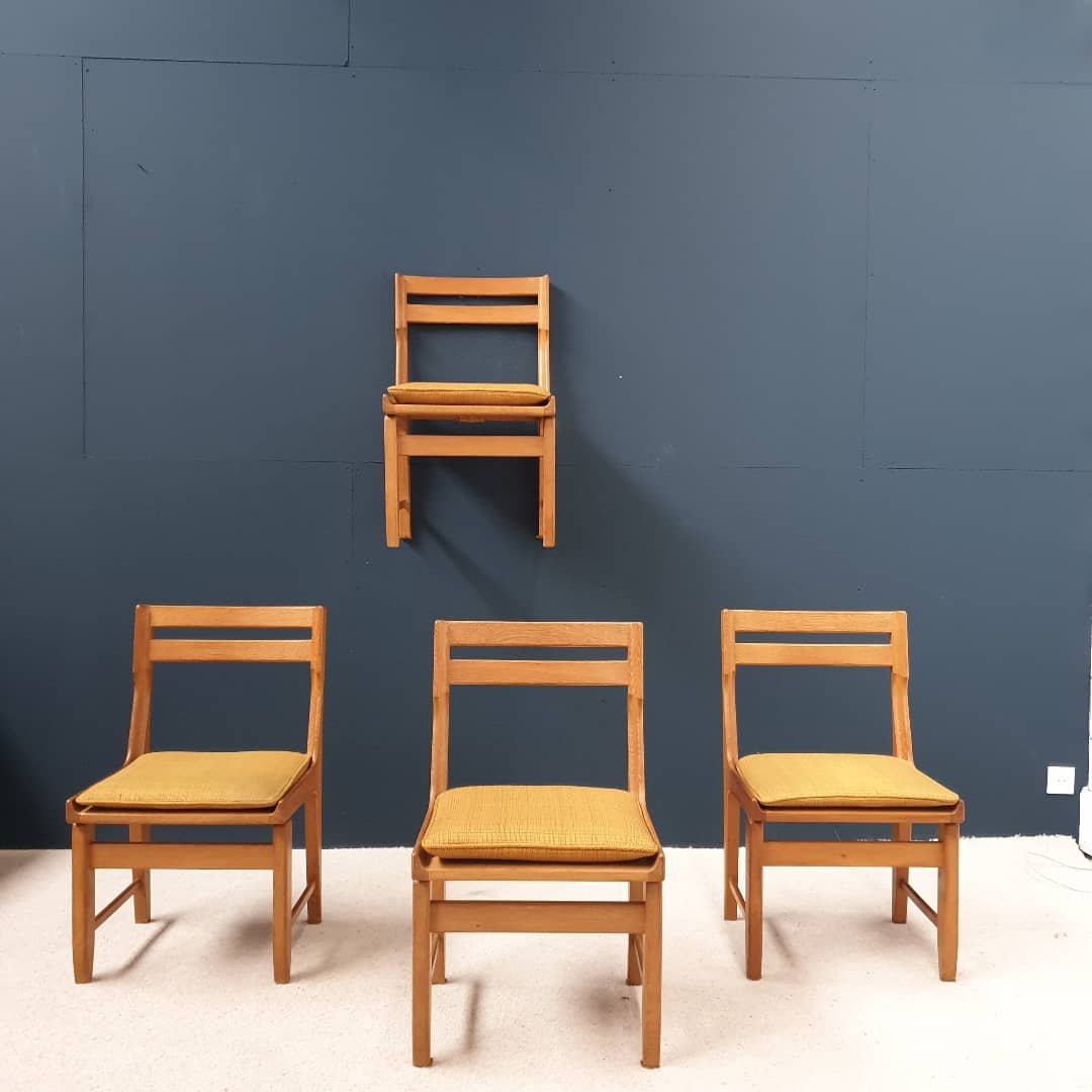 Raphael Chairs by Guillerme and Chambron for Votre Maison, 1970s, Set of 4 for sale at Pamono