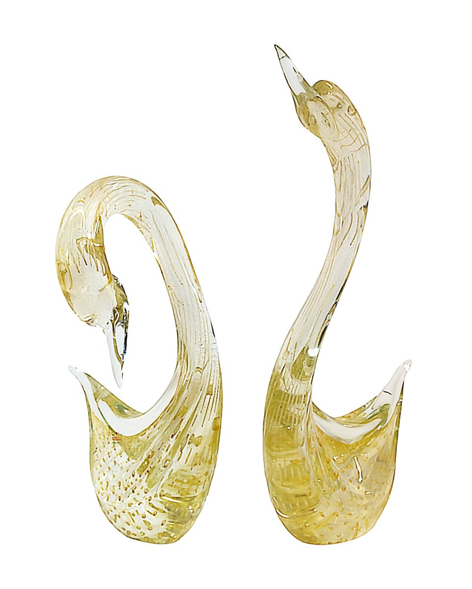 Italian Handmade Murano Glass Birds/Swans Sculptures, 1980s, Set of 2 ...
