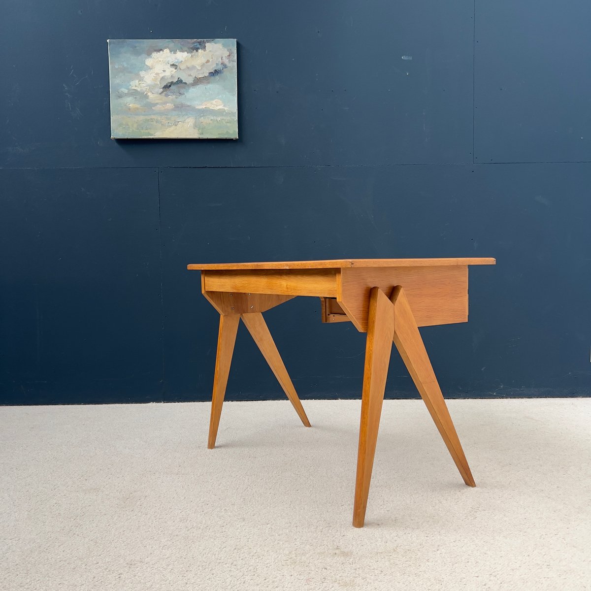 Vintage Desk with Compass Legs, 1950s for sale at Pamono