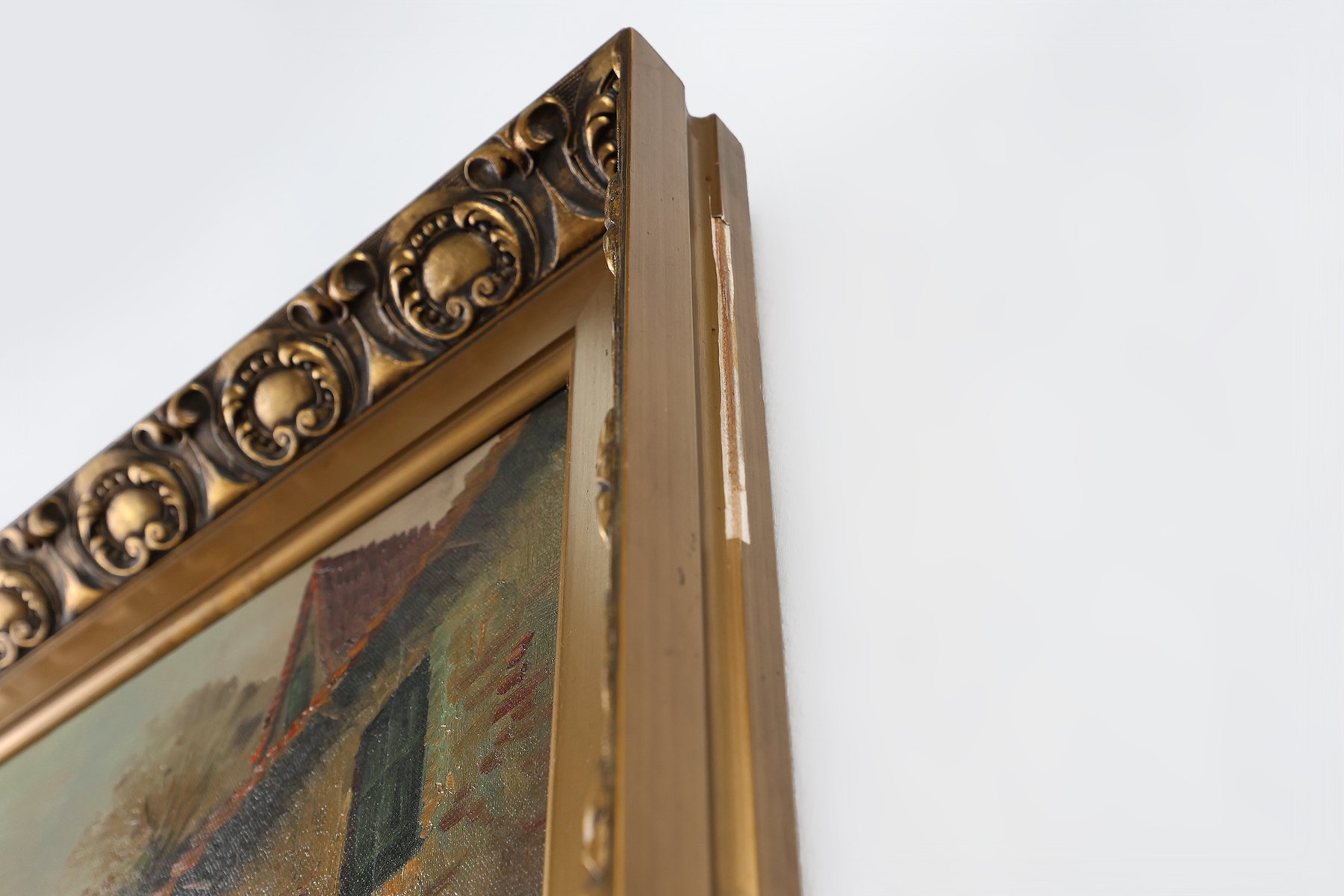 French Artist, Farm, 1920, Oil on Canvas, Framed for sale at Pamono