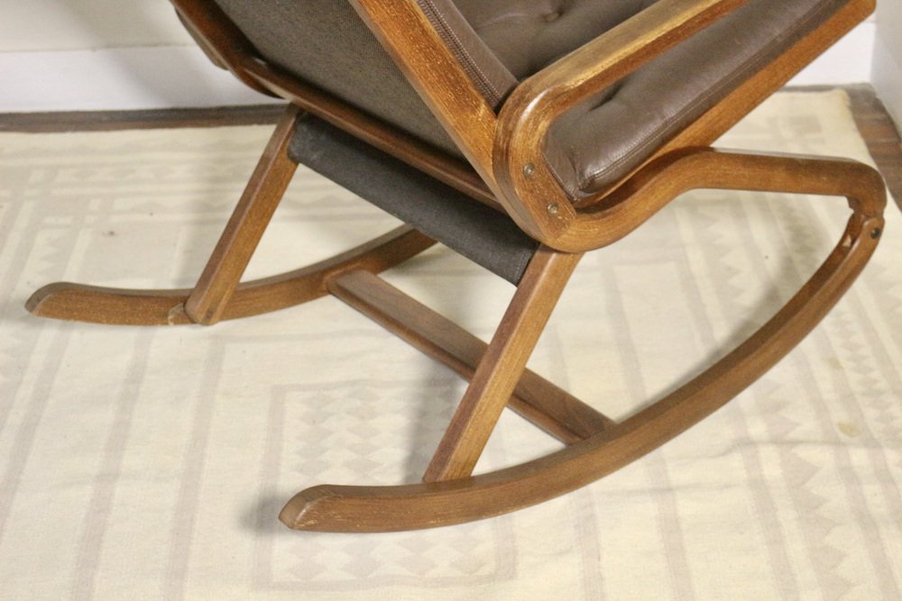 Rocking Chair in Teak Wood, Norway, 1960s for sale at Pamono