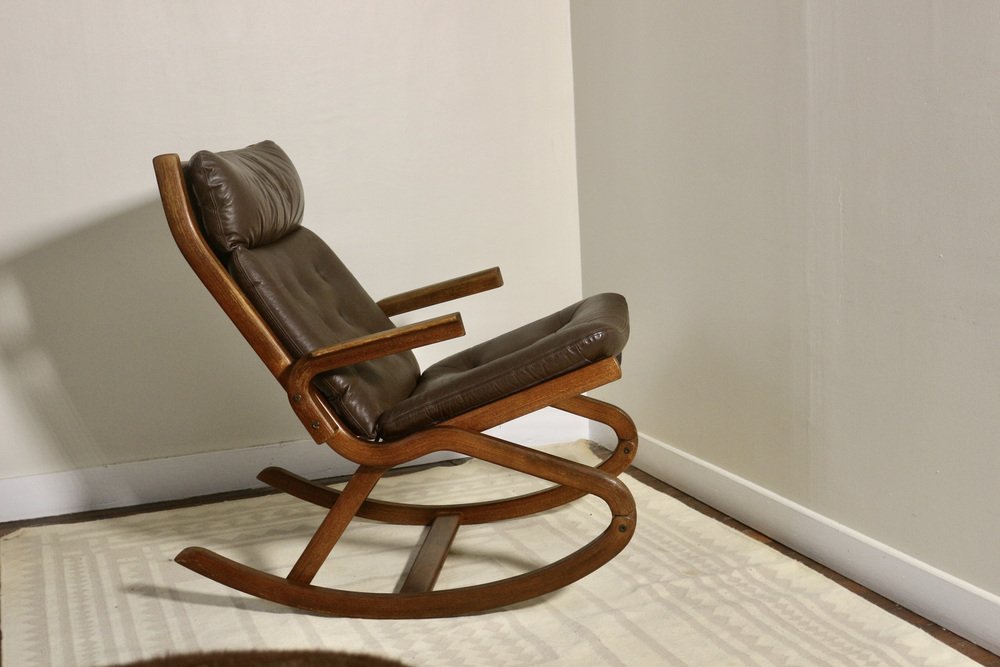 Rocking Chair in Teak Wood, Norway, 1960s for sale at Pamono