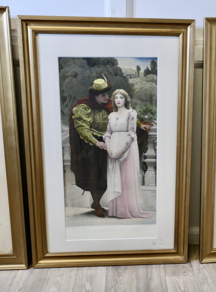 Pre-Raphaelite Artist, Romantic Scenes, 1890s, Prints, Framed, Set of 3 ...