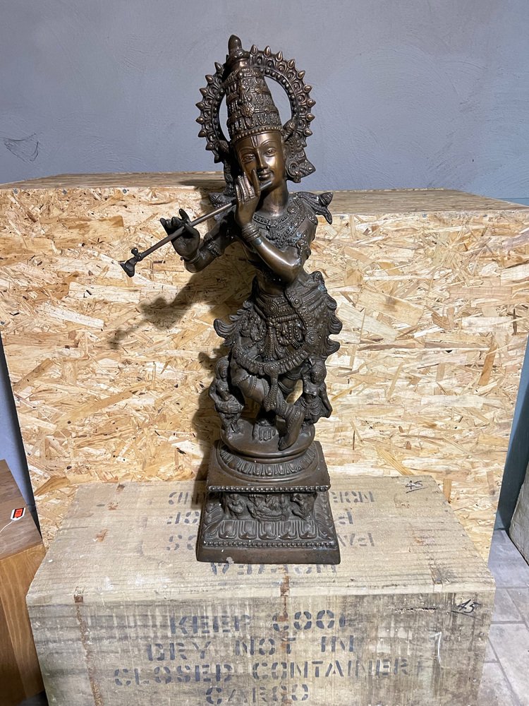 Bronze Gopal Krishna Statue with Flute Avatar of Lord Vishnu for sale ...