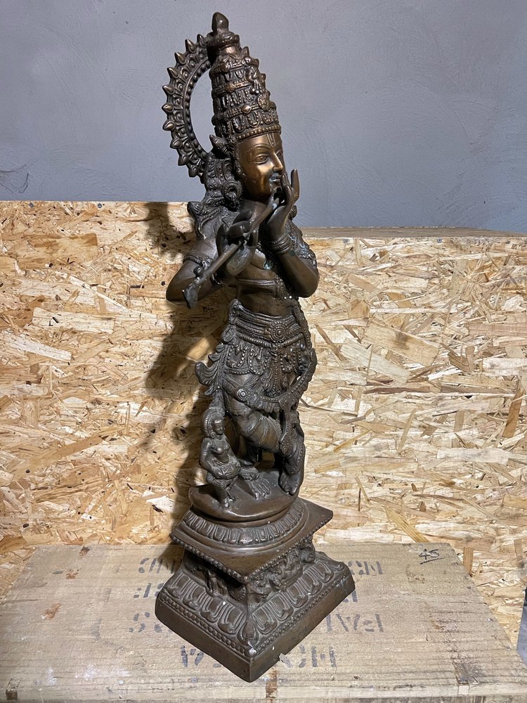 Bronze Gopal Krishna Statue with Flute Avatar of Lord Vishnu for sale ...