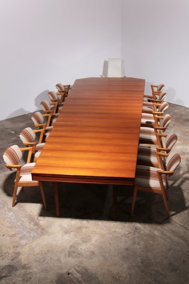 Mid-Century Teak Conference Board Table from Volvo Stockholm, Nk ...