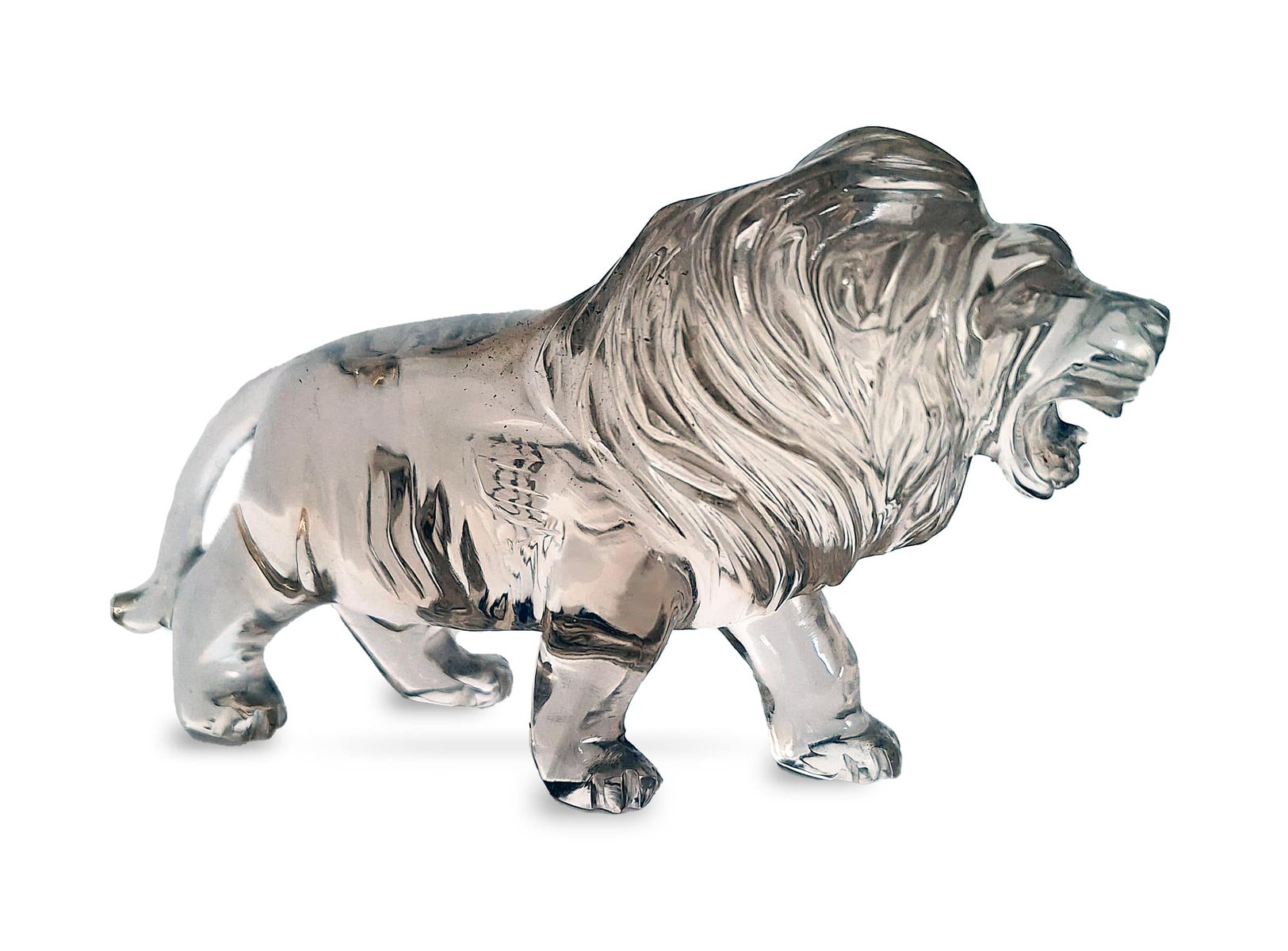Rock Crystal Lion Figurine for sale at Pamono