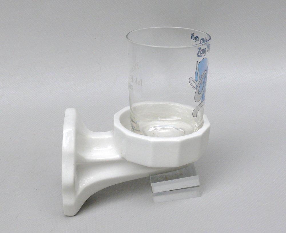 Art Deco Odol Toothpaste Cup with Wall Holders in Ceramic & Glass ...