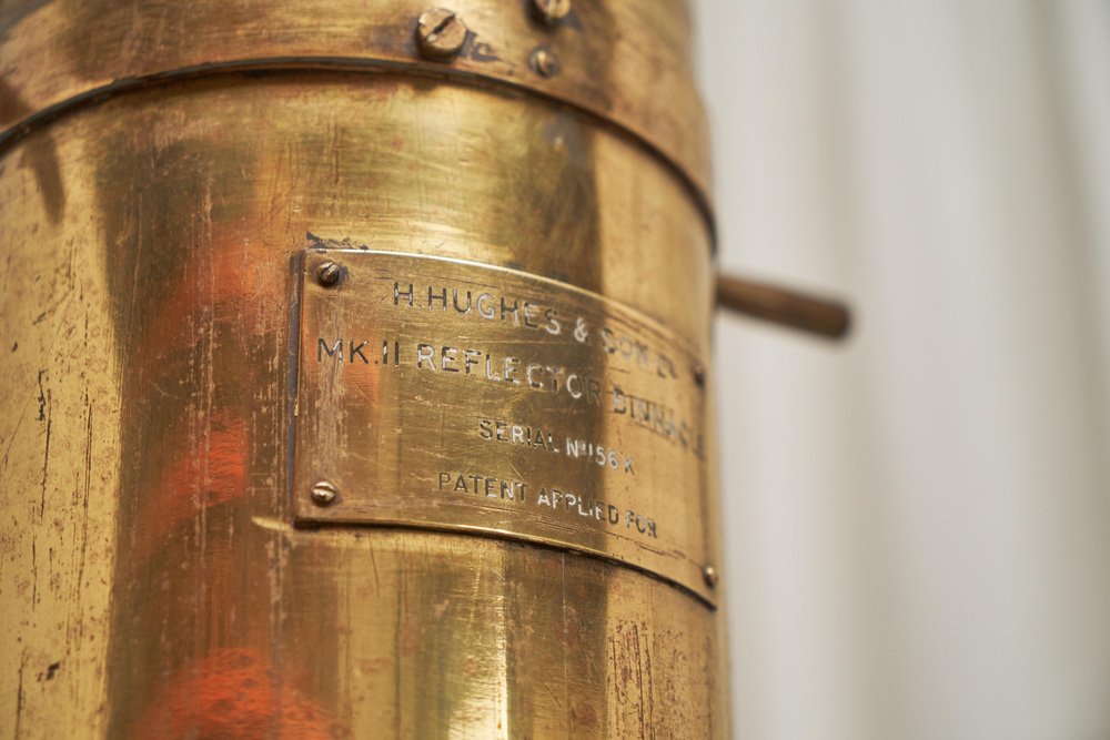 Ship Binnacle Table Lamp in Patinated Brass from H. Hughes & Son, 1920s ...