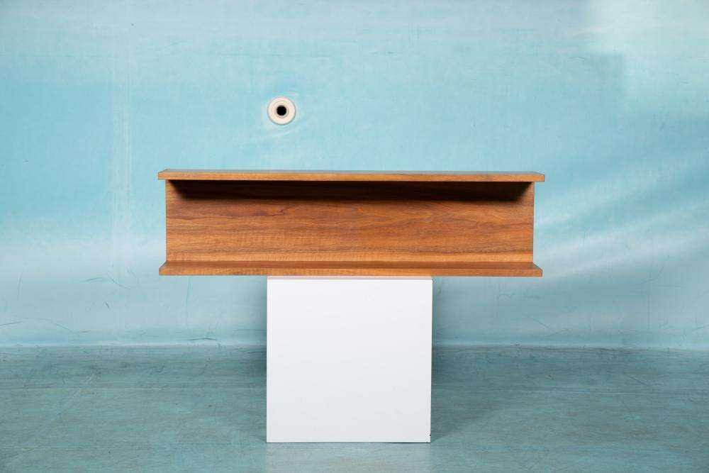 Minimalist Walnut Wall Console for sale at Pamono