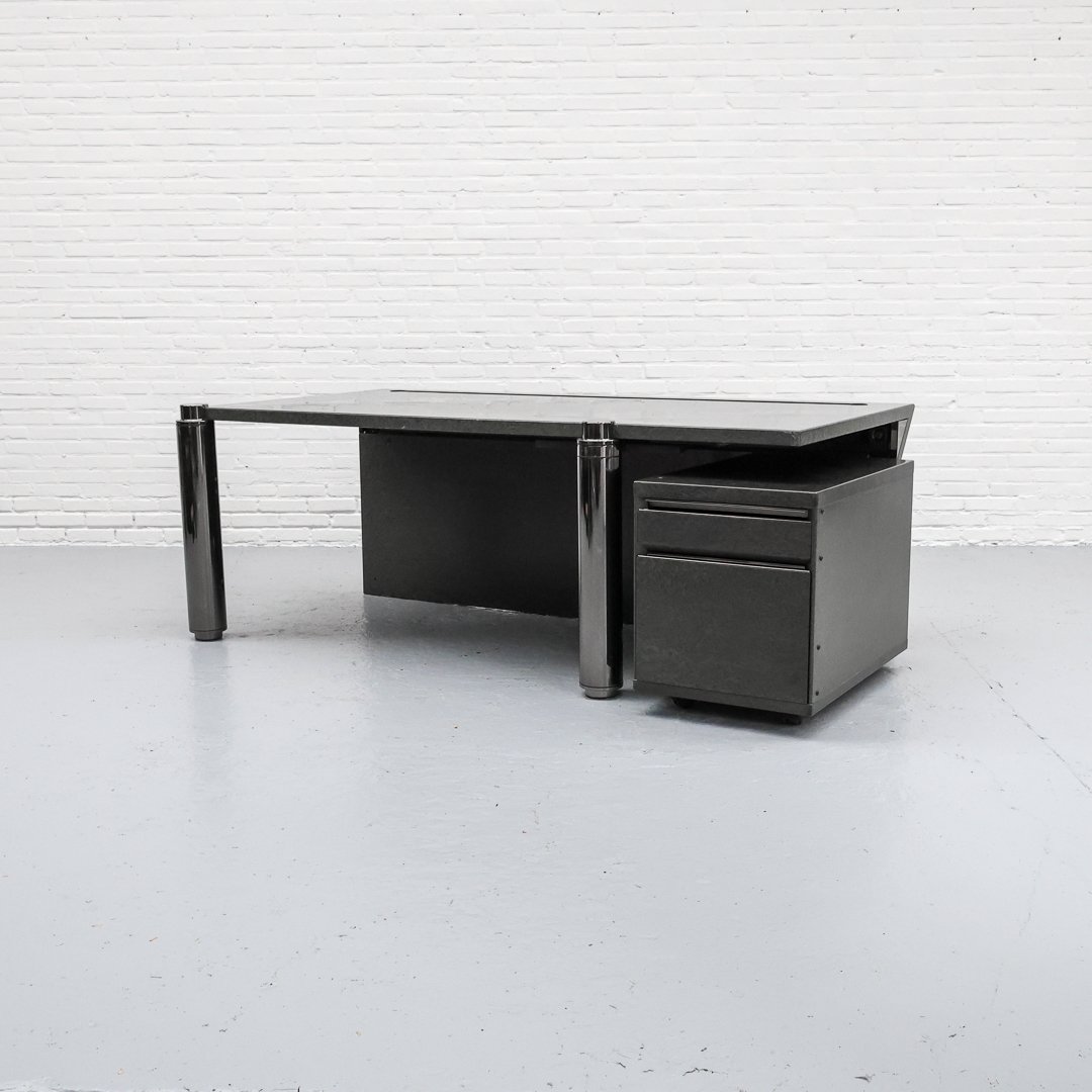 Executive Office Desk by F.A. Porsche for Castelli 1980s, Set of 2 for ...