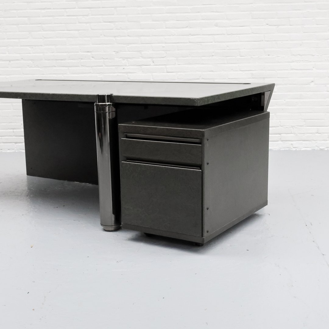 Executive Office Desk by F.A. Porsche for Castelli 1980s, Set of 2 for ...