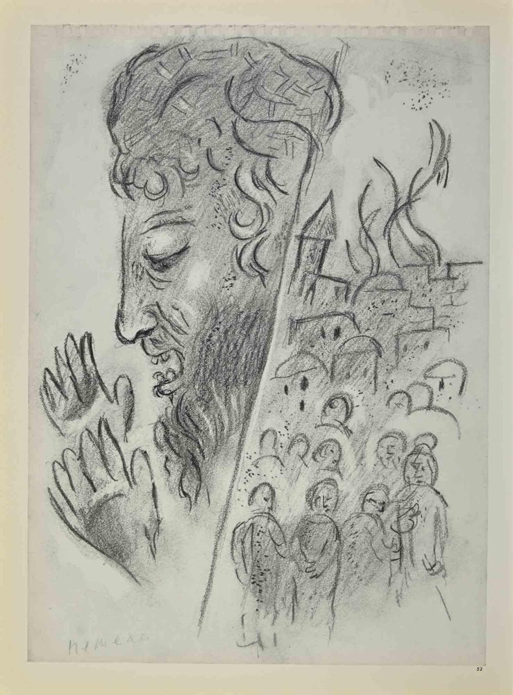 Marc Chagall, Ezra Teaches the People, Lithograph, 1960s for sale at Pamono