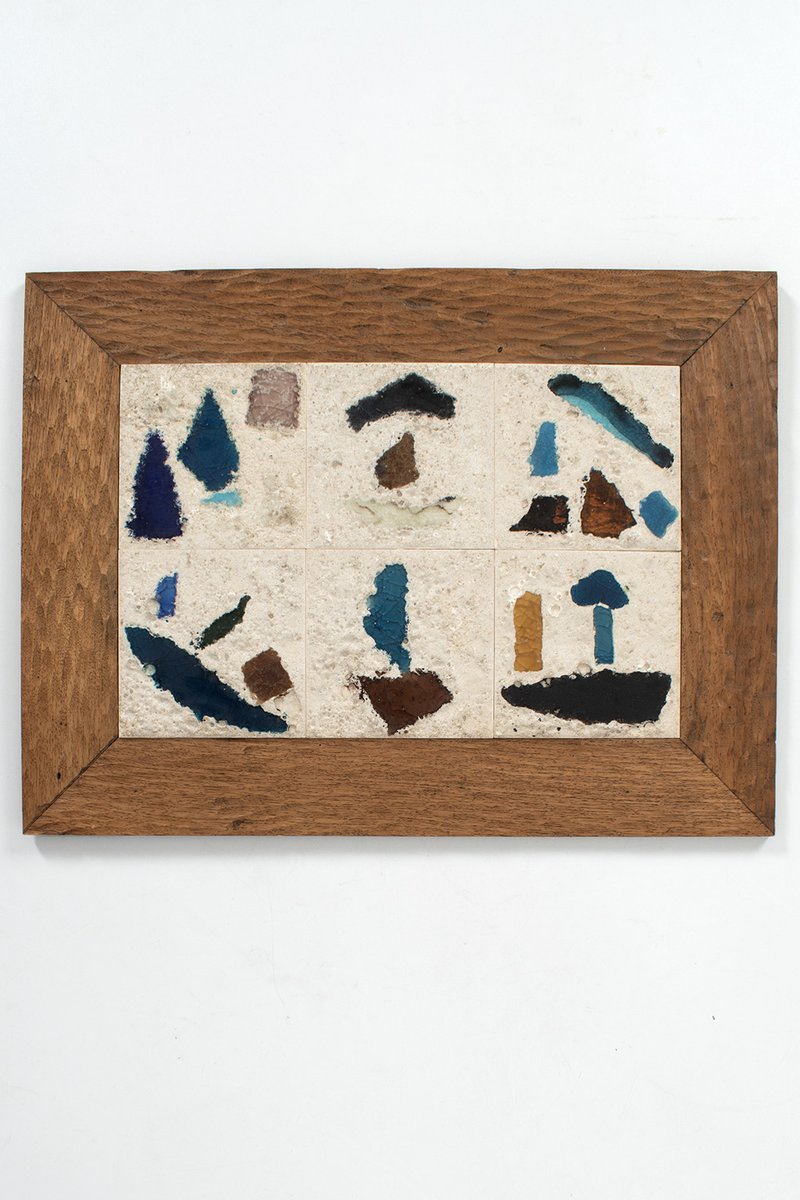 Vintage Tile Tableau with Wooden Frame for sale at Pamono