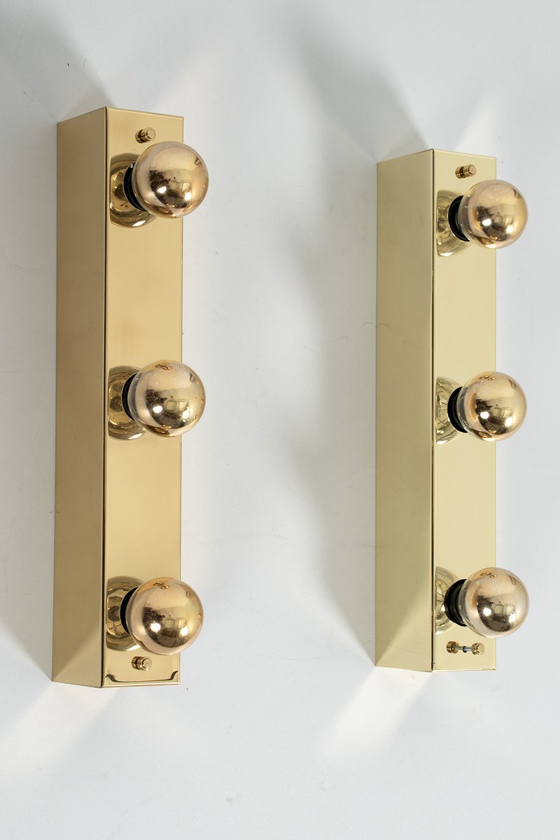 Brass Mirror Lamps, Set of 2 for sale at Pamono