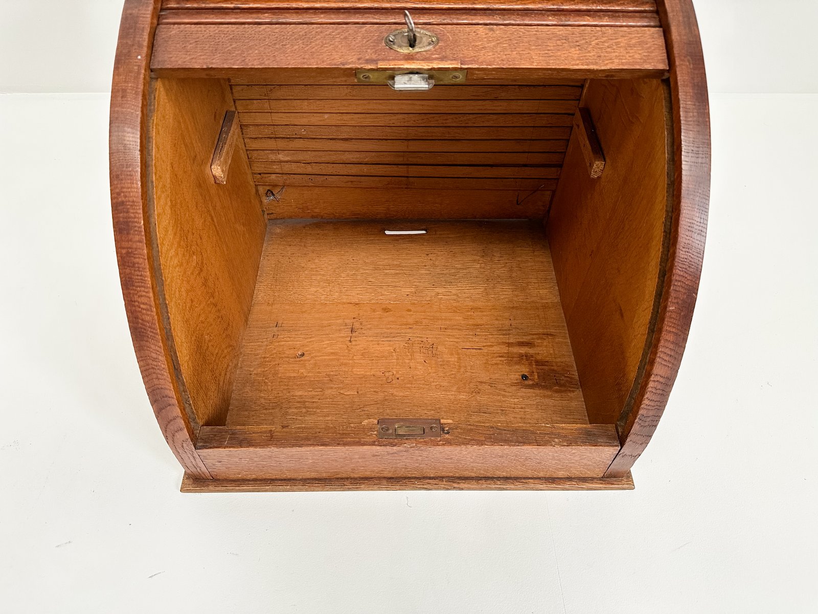 Large Oak Desktop Tambour Storage Box for sale at Pamono