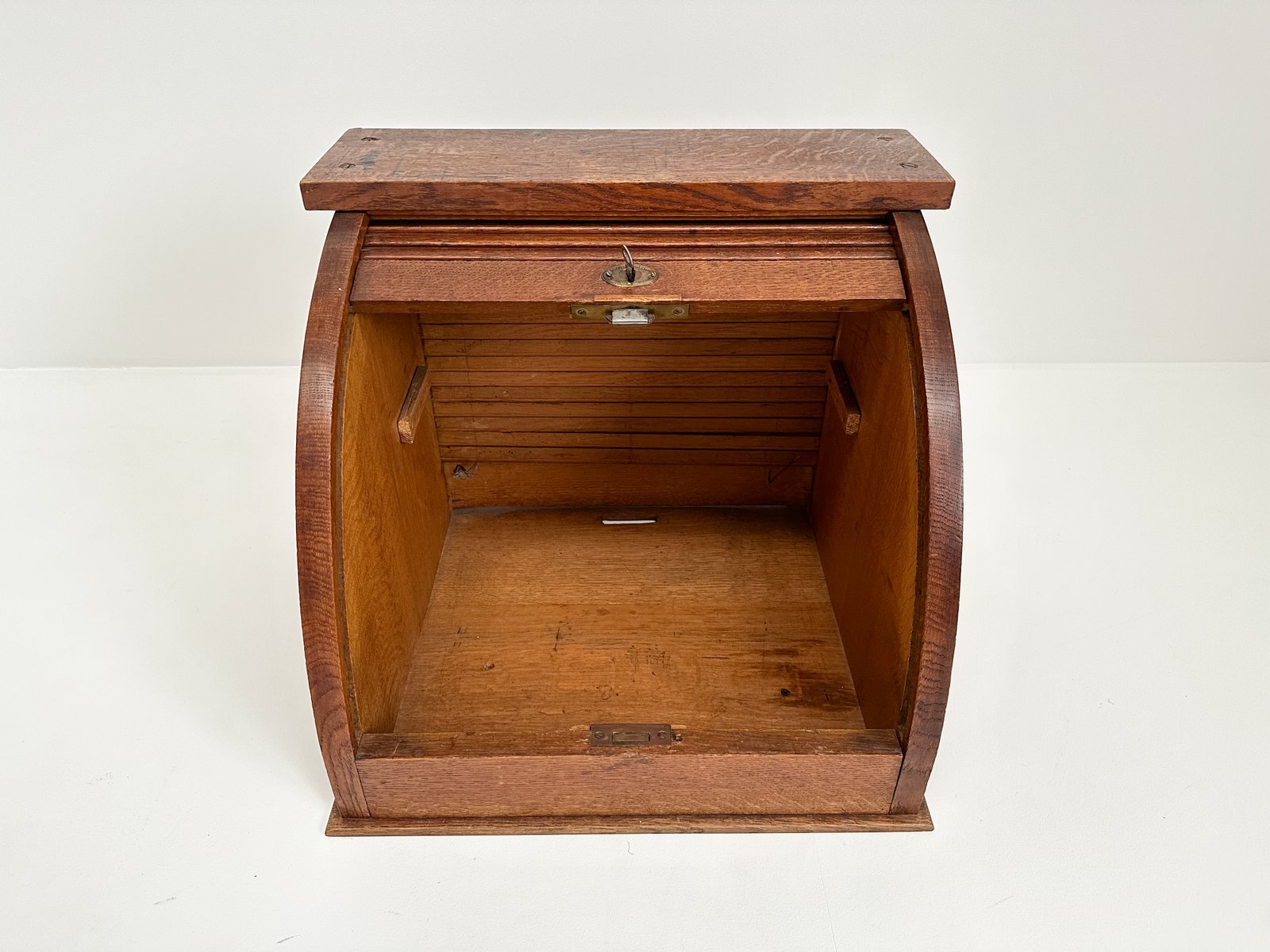Large Oak Desktop Tambour Storage Box for sale at Pamono