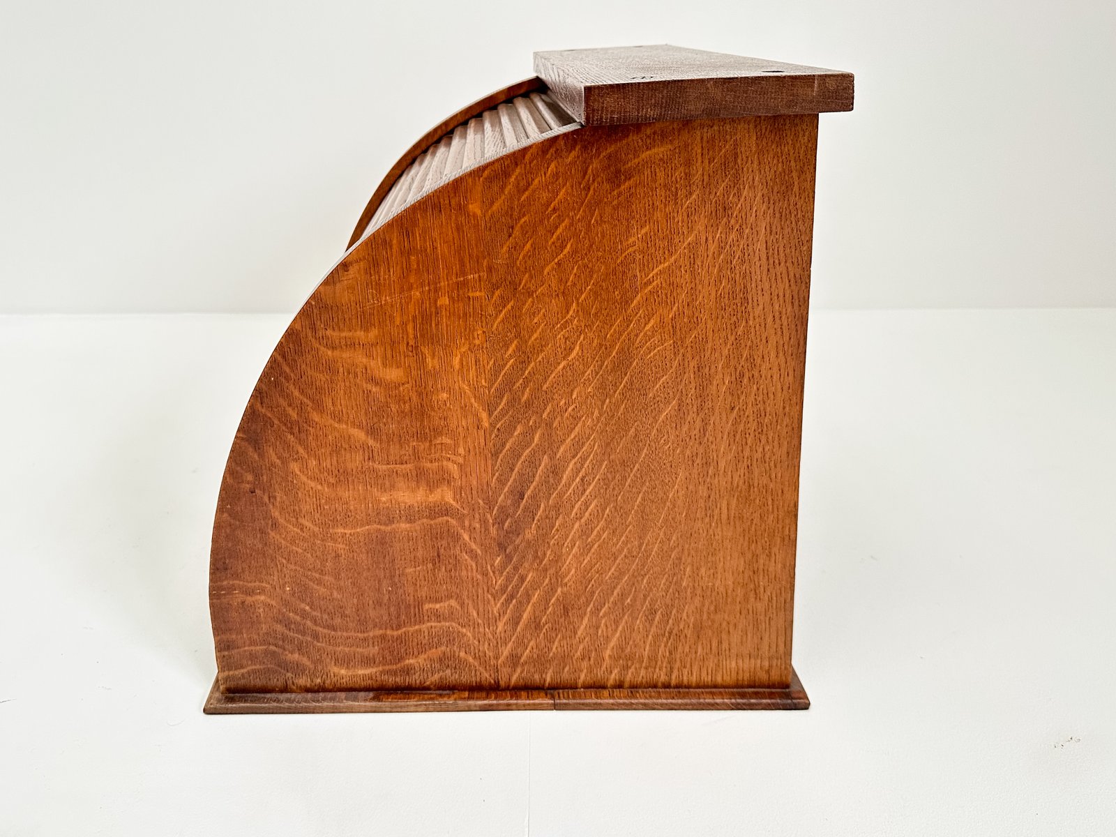 Large Oak Desktop Tambour Storage Box for sale at Pamono