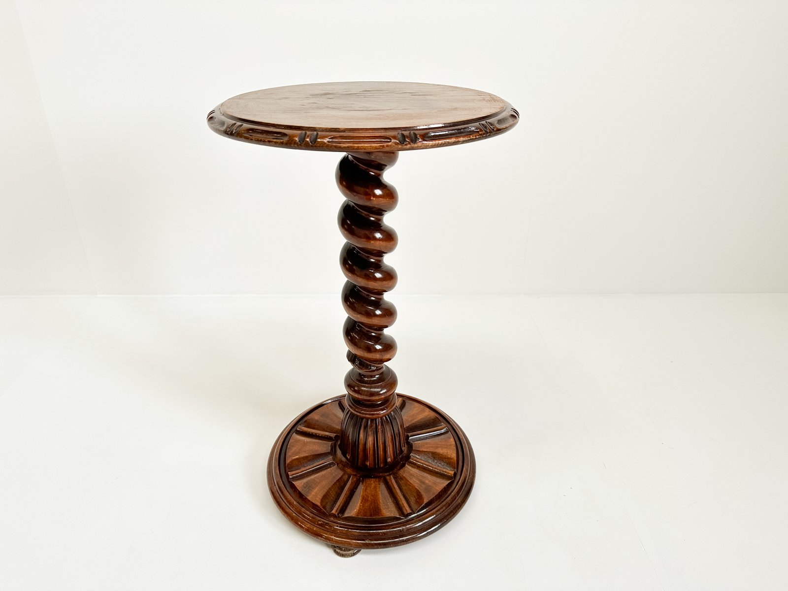 Barley Twist Coffee Table with Carved Decor for sale at Pamono