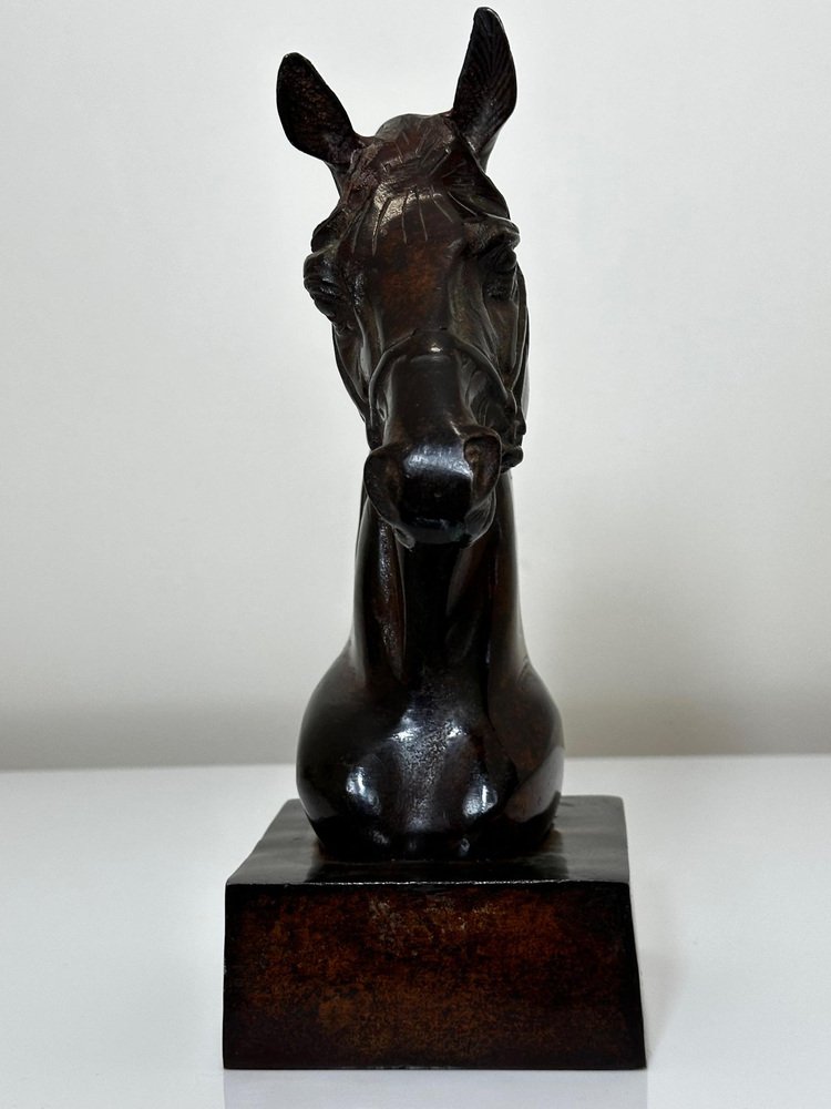 Small British Bronze Horse Head Bust, 1950s for sale at Pamono