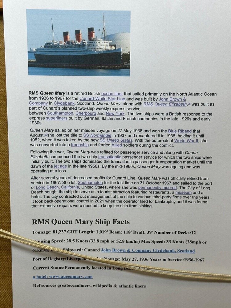 British Seascape with RMS Queen Mary Steam Ship on Choppy Seas, Oil ...