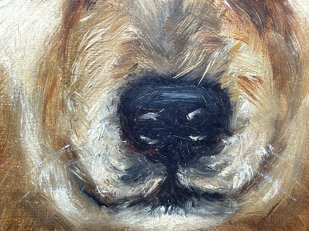 French Artist, Chinese Chow Chow Dogs Ting & Ching, 19th Century, Oil Painting for sale at Pamono