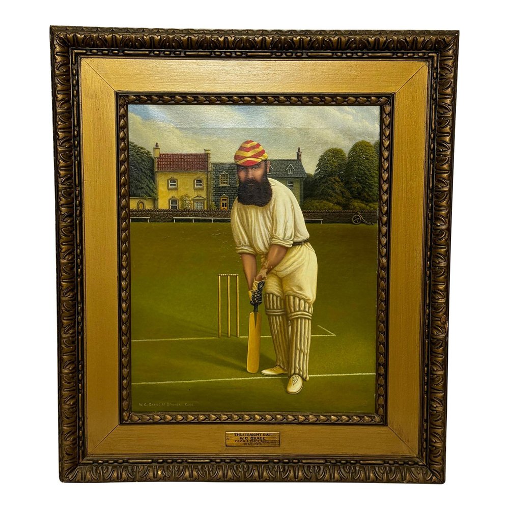 British Artist, Cricketer William Gilbert Grace Playing at Downsend ...