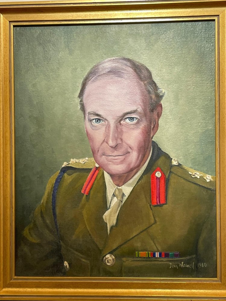 Portrait of a Military Green Uniformed British Army Officer, 1980s, Oil ...