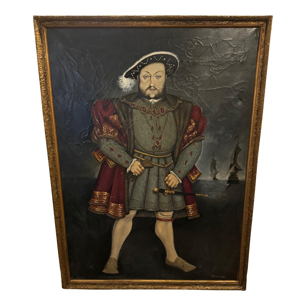 Portrait of Tudor Royal King Henry VIII, 1930s, Oil Painting for sale ...