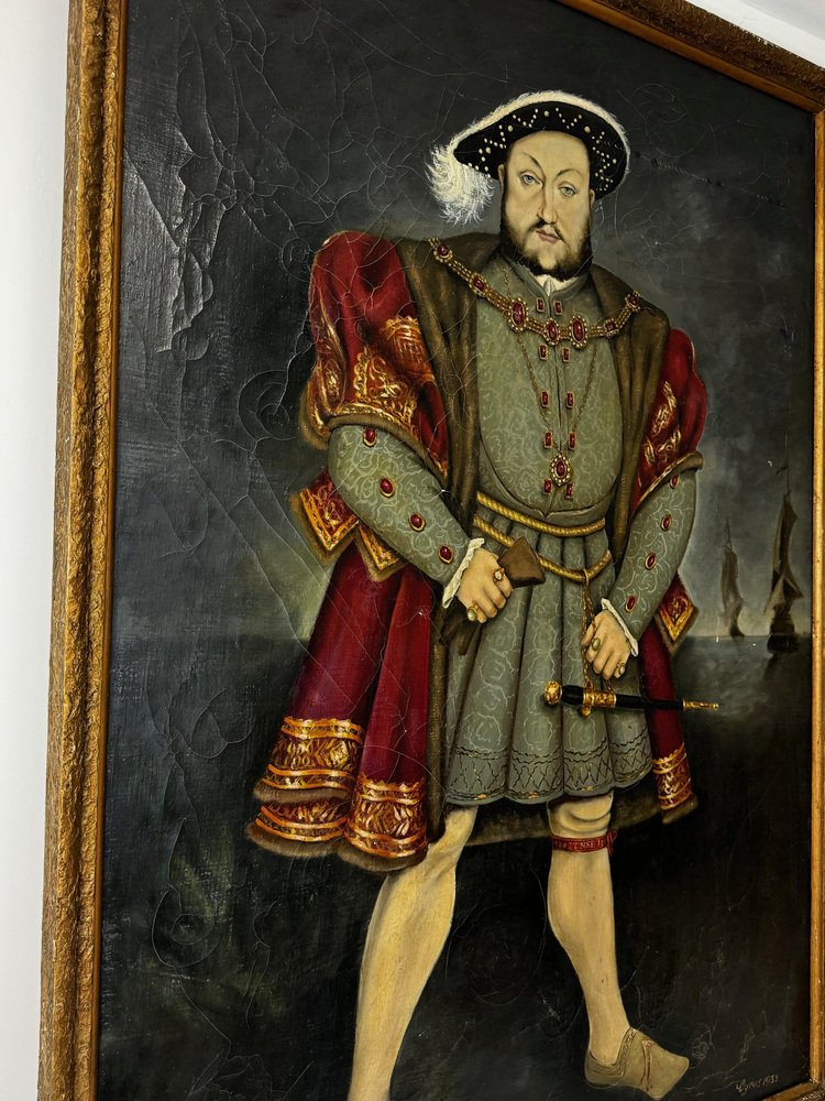 Portrait of Tudor Royal King Henry VIII, 1930s, Oil Painting for sale ...