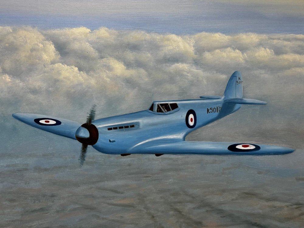 Dion Pears, RAF Supermarine Spitfire Prototype Plane with Pilot Mutt ...