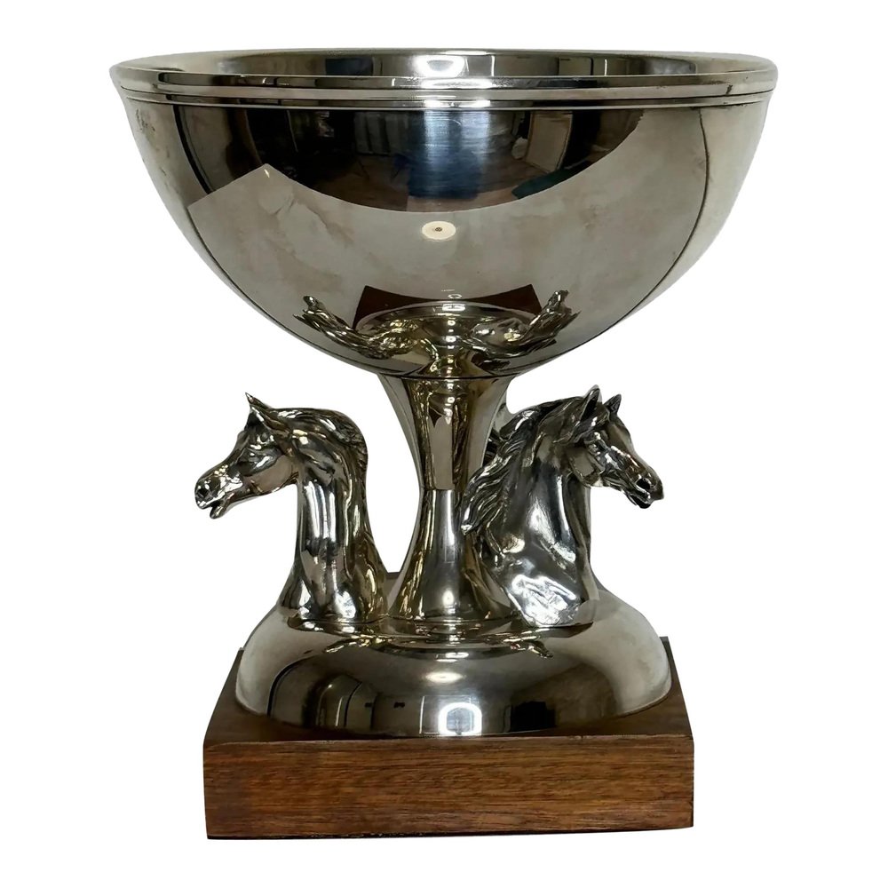 French Silver Plate Equestrian Horse Trophy for sale at Pamono