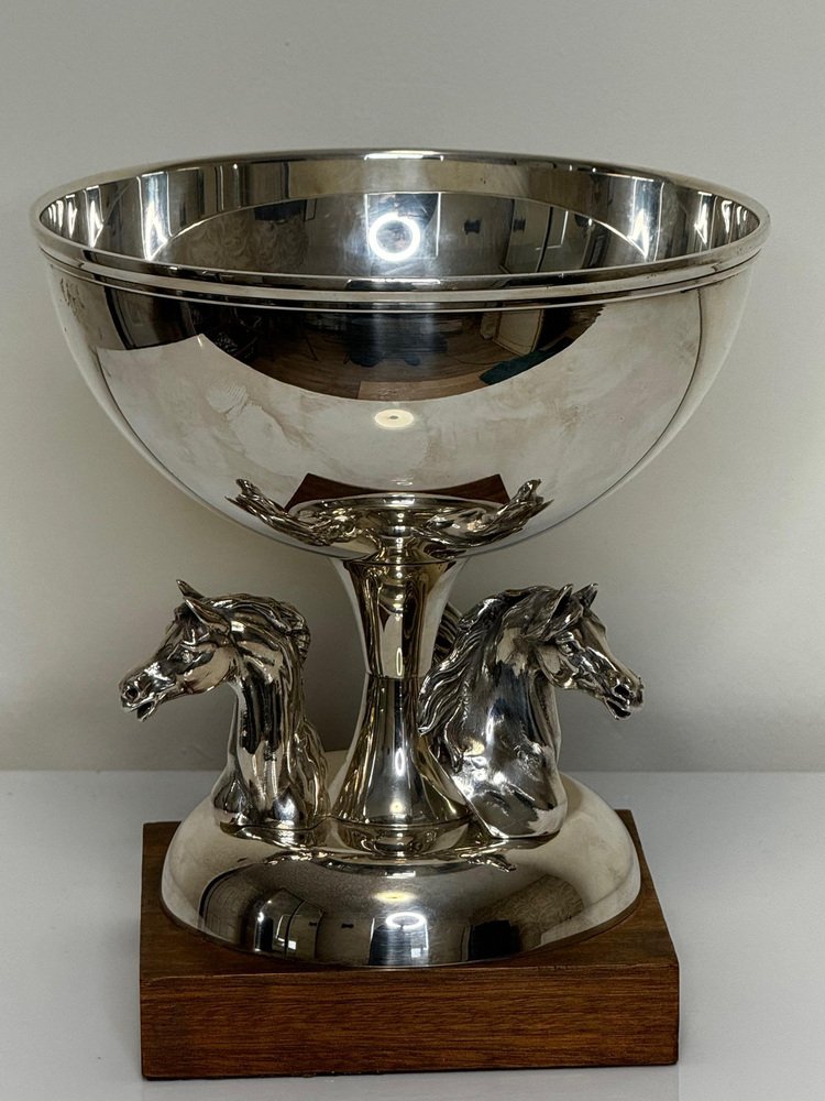 French Silver Plate Equestrian Horse Trophy for sale at Pamono