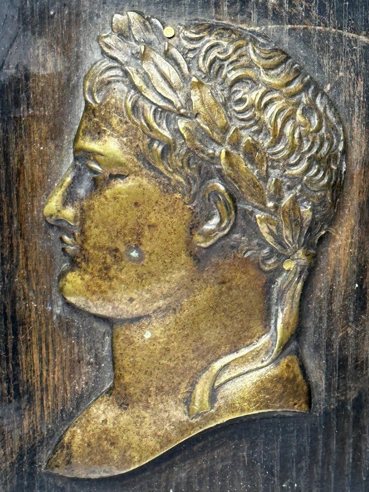 French Artist, Napoleon Wearing Laurel Wreath Crown Wall Sculpture ...
