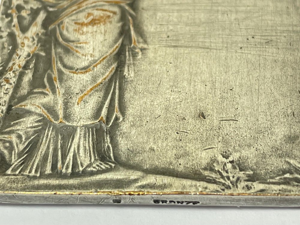 Small Art Deco Gloria Sculptural Plaque in Silvered Bronze by Felix ...