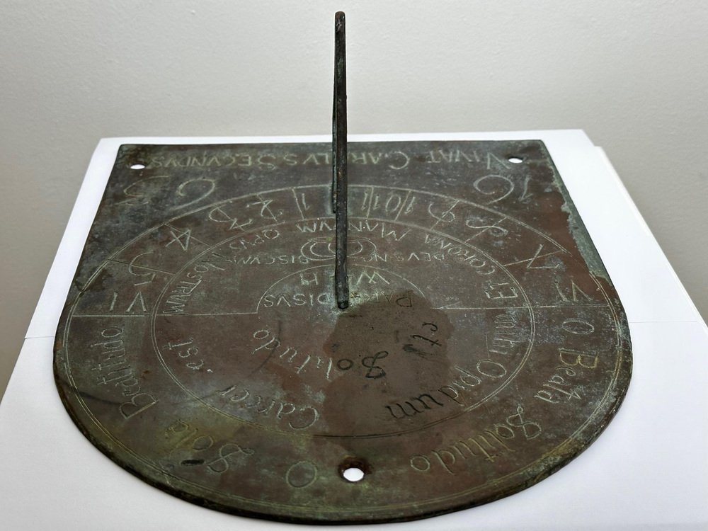 Small English Bronze Garden Sundial Plate with Verdigris Patina, 17th ...