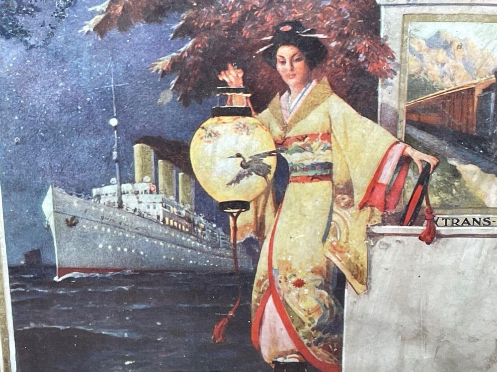 Antique Edwardian Canadian Trans Pacific Ships Advertising Poster for ...