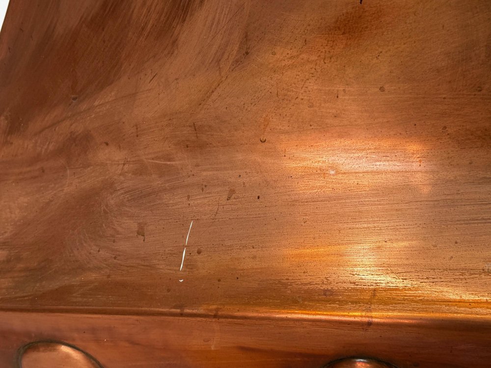 Large British Georgian Style Curved Copper Fireplace Hood with Wall ...