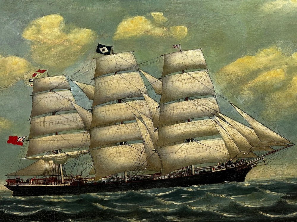 After Lai Fong, Jute Ship Slieve Roe Off Calcutta, 19th Century, Large ...