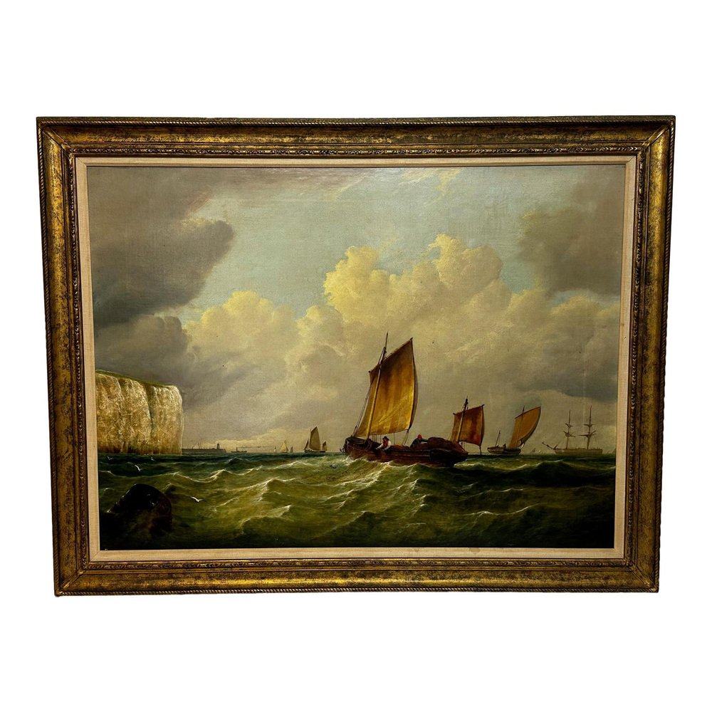 William Broome, Polly Ramsgate Fishing Trawler Off Dover, Large 19th ...