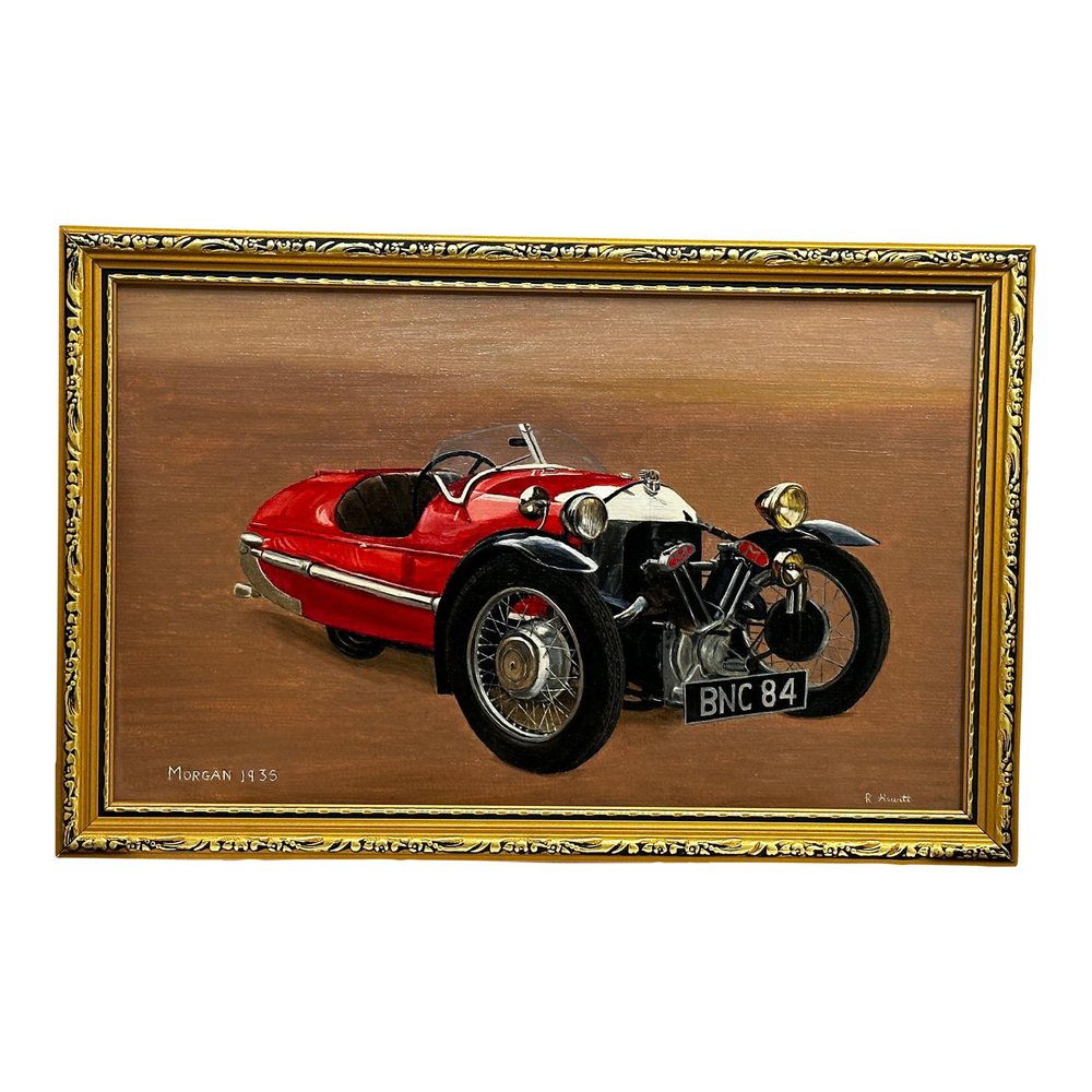 British Artist, Red Morgan 1935 Two Seater Super Sports Car, Oil ...