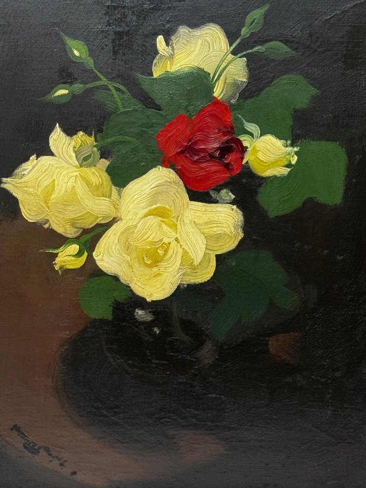 James Stuart Park, Gelbe & Rote Rosen, Ende 19. Jh., Ölgemälde, Gerahmt ...